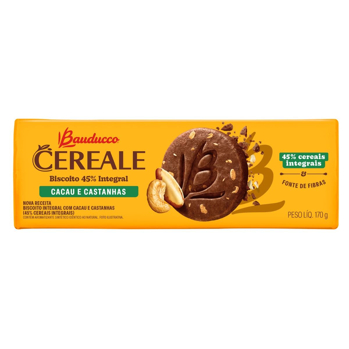 Biscoito Bauducco Cereale Cacau E Castanhas 170g